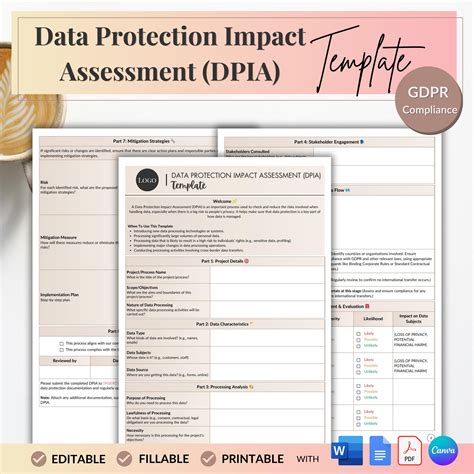 Customisable Data Protection Impact Assessment Tool Dpia Template
