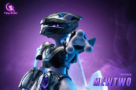 Legendary Pokemon Series Armor Mewtwo With Led Pokemon Resin Statue