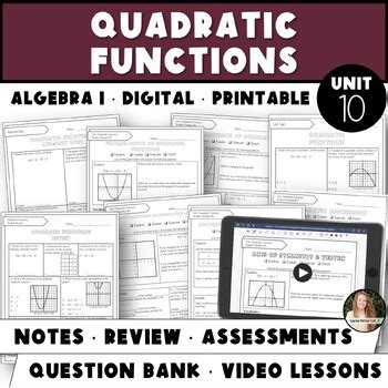 Quadratic Functions Unit Algebra 1 Curriculum Graphing And Solving Quadratics