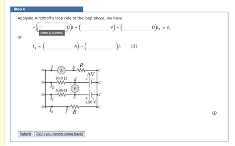 Solved Step 4 Applying Kirchhoff S Loop Rule To The Loop Chegg Com