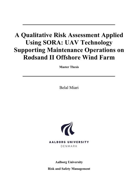 A Qualitative Risk Assessment Applied Using Sora Uav Technology