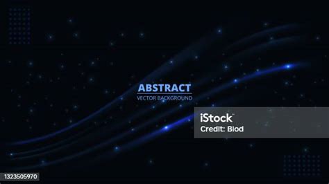 파란색 반투명 빛나는 라인과 하이라이트와 어두운 추상적 인 미래 하이테크 배경 가상현실에 대한 스톡 벡터 아트 및 기타 이미지 가상현실 개념 개발 Istock
