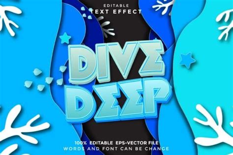 Dive Deep Editable Text Effect Graphic By Aan Picture1212 · Creative Fabrica