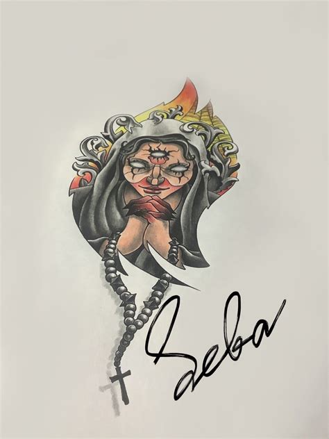 Злая монашка Эскиз Татуировки Работы
