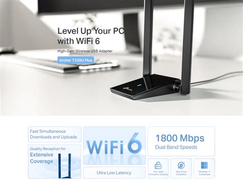 TP Link Archer TX20U TX20U Nano TX20U Plus AX1800 Wi Fi 6 Dual Band Antenna Wireless USB Adapter