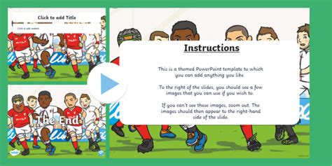 Free Rugby Themed Editable Powerpoint Template