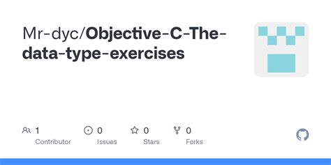 Github Mr Dyc Objective C The Data Type Exercises