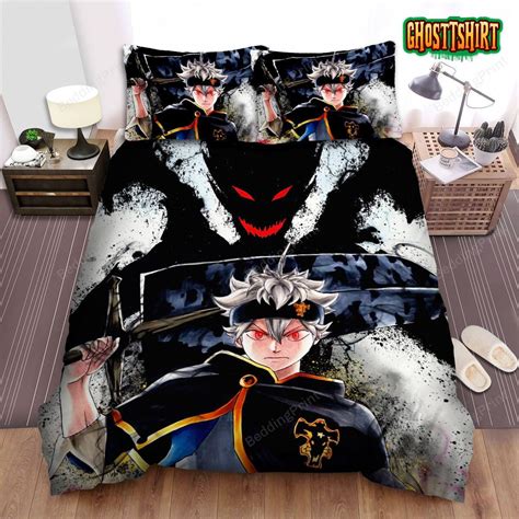 Black Clover Asta With The Demon Slayer Sword And Zagred Bed Sheets Duvet Cover Bedding Set