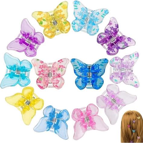 12 Pièces Mini Pinces À Cheveux Papillons Fleur Fitdon Pinces À