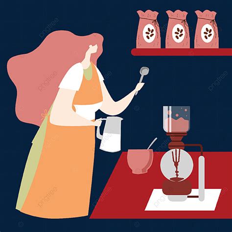 평면 노란색 그림을 만드는 바리 스타 커피 돈 일러스트 사람 손 캐릭터 커피 메이커 커피 커피 만들기 Png 일러스트 및 Psd 이미지 무료 다운로드 Pngtree