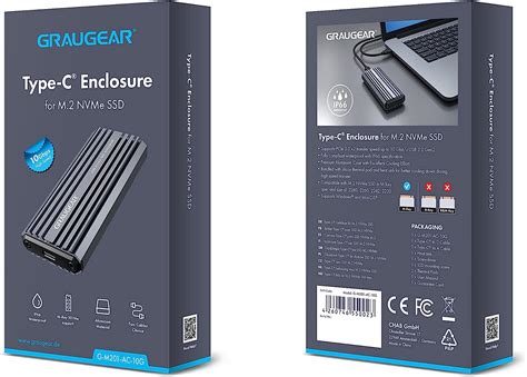 Buy Graugear Gbps M Nvme Ssd Enclosure Adapter Ip Waterproof Usb Gen Rugged External