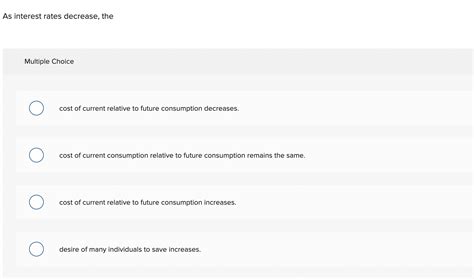 Solved As Interest Rates Decrease Themultiple Choicecost Of