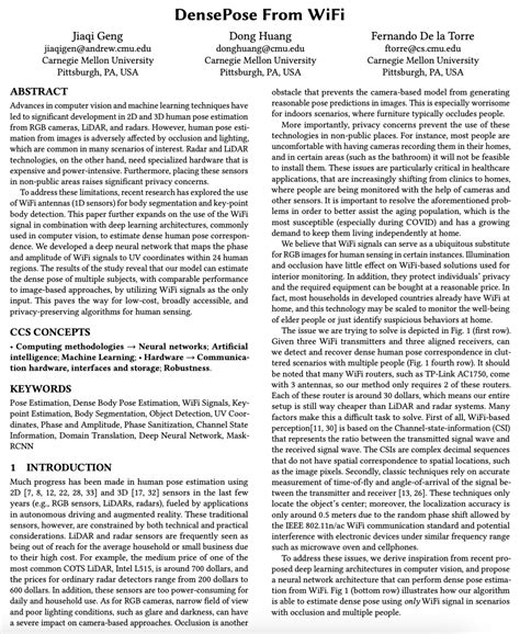 Cmu 基于wifi的densepose稠密姿态估计 智源社区
