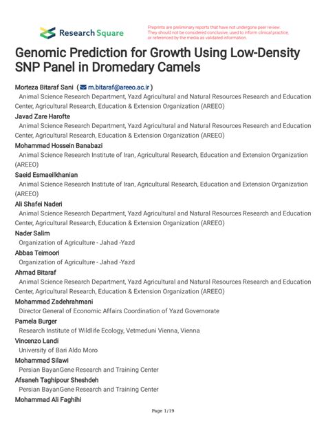 Pdf Genomic Prediction For Growth Using Low Density Snp Panel In
