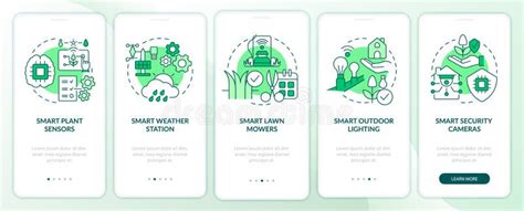 Smart Gadgets For Farmers Green Onboarding Mobile App Screen Stock