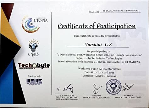 Varshini Ls On Linkedin Im Happy To Share That Ive Participated In The Ai Bioinformatics…