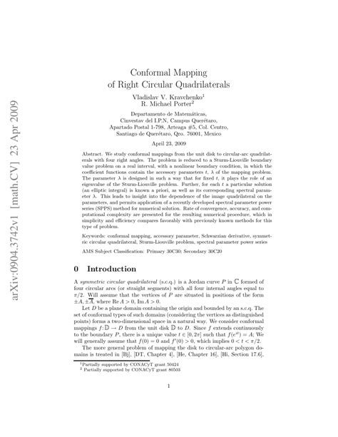 Pdf Conformal Mapping Of Right Circular Quadrilaterals