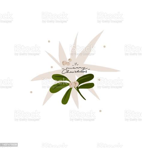 손으로 그린 벡터 추상 그래픽 메리 크리스마스와 새해 복 많이 받으세요 클립 아트 일러스트 꽃과 나뭇잎으로 인사말 카드 메리 크리스마스 귀여운 꽃 카드 디자인 배경 겨울