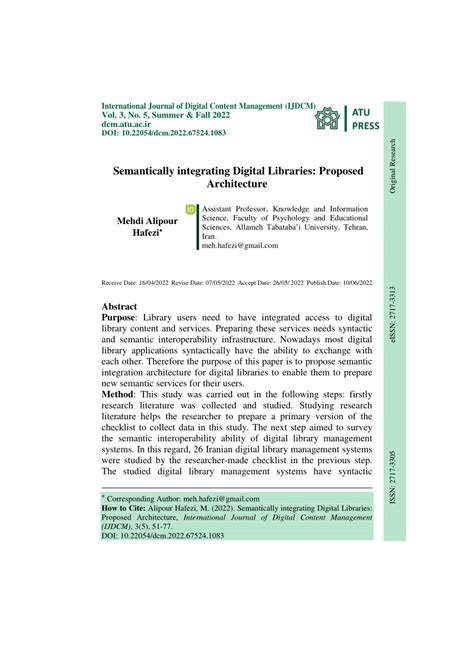 Pdf Semantically Integrating Digital Libraries Proposed Architecture