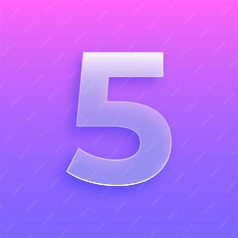 Premium Vector Stunning Modern Glass Morphism Number 5 Icon With
