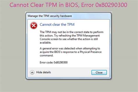 clear tpm fails with error code 0x80290300 here s the guide