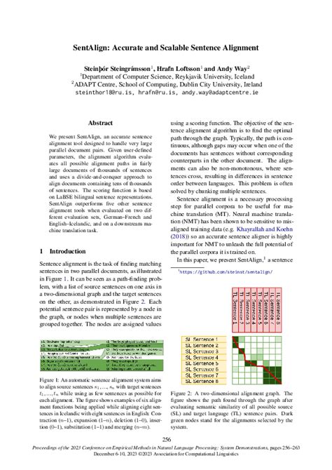 Pdf Sentalign Accurate And Scalable Sentence Alignment
