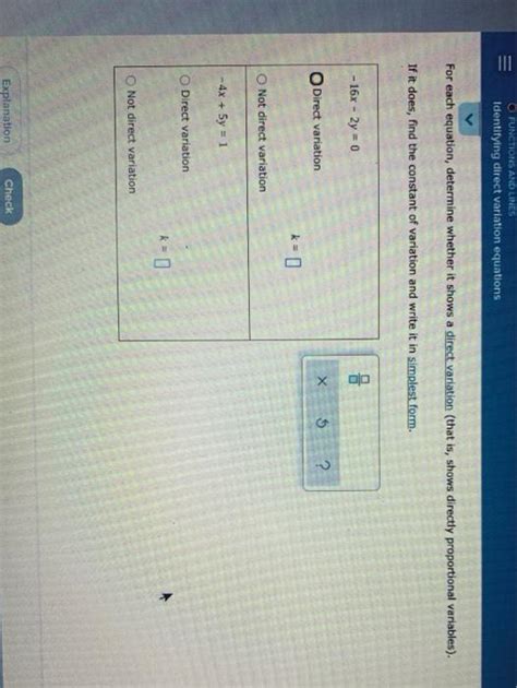 Solved Functions And Lines Identifying Direct Variation