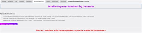 Disable Payment Methods By Countries Documentation Woocommerce