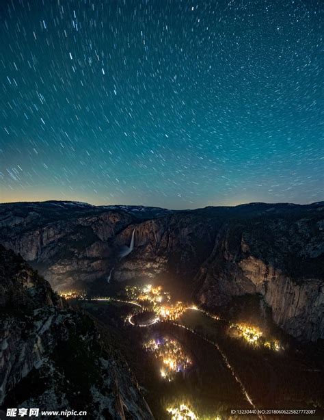 夜景星空山谷摄影图自然风景自然景观摄影图库昵图网
