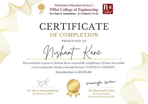 Nishant Kane On Linkedin Matlab Dataanalysis Certification