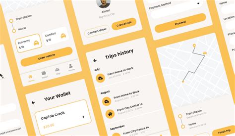Taxi App Ui Design Template Taxi App Design Uizard