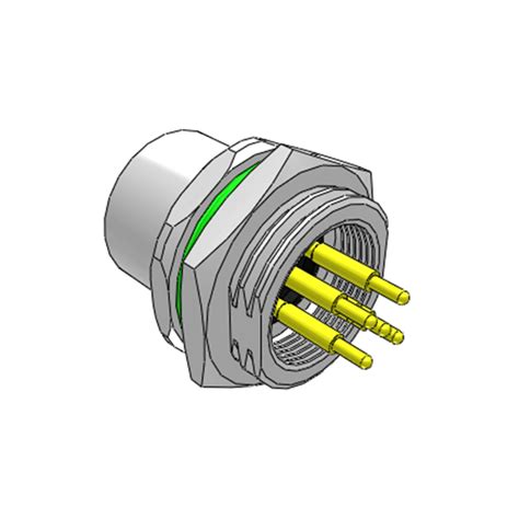 M12 Plate Contact Female Socket 5p Code Abd Fpic