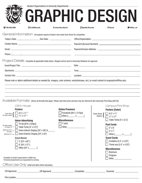 Graphic Design Request Form Template