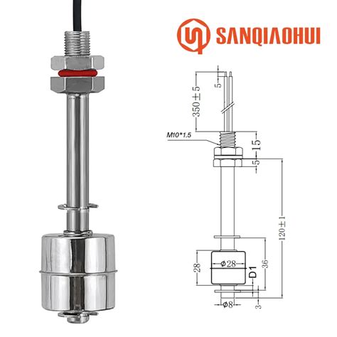 Sqh107 High Temperature Stainless Steel Float Level Switch Vertical Horizontal Installation 110v