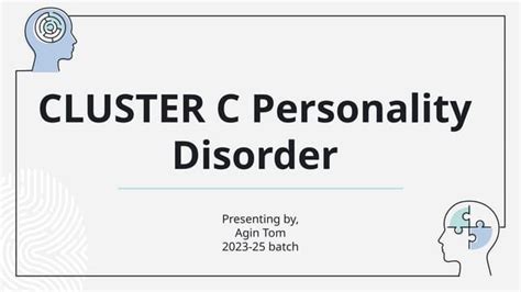 Cluster C Personality Disorders Psychopathology Pptx