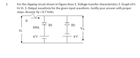 Solved For The Clipping Circuit Shown In Figure Draw Chegg