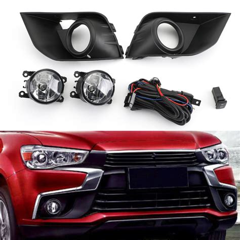 Front Bumper Fog Light Kit For Mitsubishi Outlander Sport Asx Rvr 2016