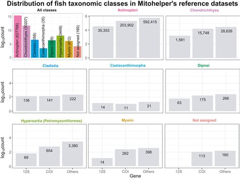 Distribution Of Taxonomic Classes In Mitohelpers Datasets Including