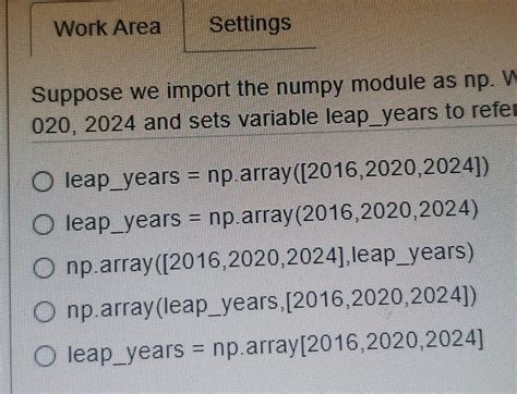 Solved S Suppose We Import The Numpy Modules As Npwhich