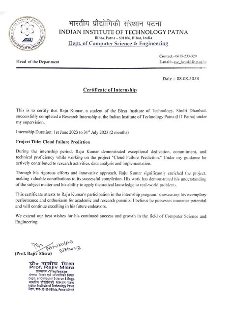 Raju Kumar On Linkedin Iitpatna Internship Cloudcomputing