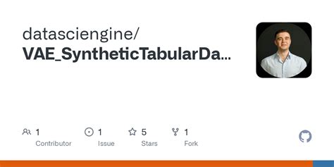 Github Datascienginevaesynthetictabulardatagenerator