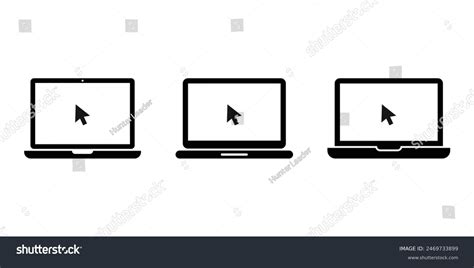 Laptop Pointer Cursor Icon Set Notebook Stock Vector Royalty Free