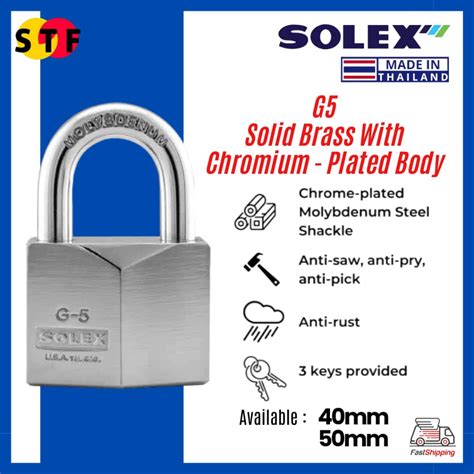 100 Original Solex Padlock G5 Anti Cut Padlock Key Solex Pad Lock Made In Thailand Shopee