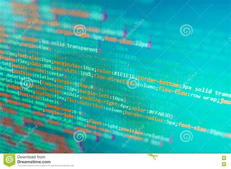 Software Developer Workspace Screen Stock Image Image Of Binary