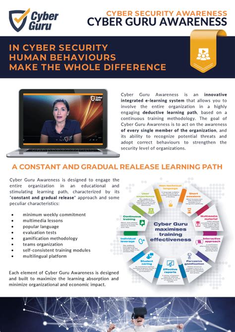 Datasheet Cyber Guru Solutions For Cyber Security Awareness