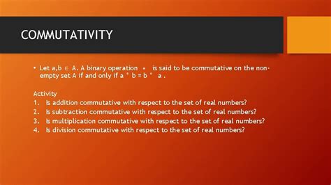 Binary Operation The Real Number System Rational Numbers