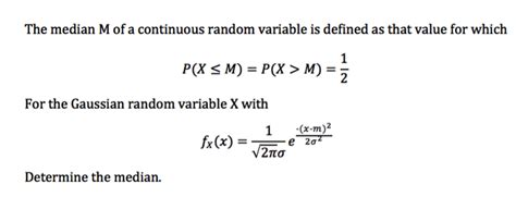 Solved The Median M Of A Continuous Random Variable Is Chegg