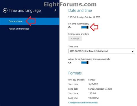 Time Synchronization Turn On Or Off In Windows 8 Windows 8 Help Forums
