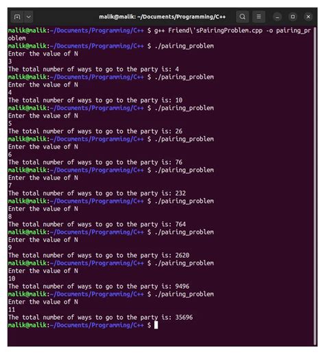 Friends Pairing Problem Using Dynamic Programming In C Codeforgeek