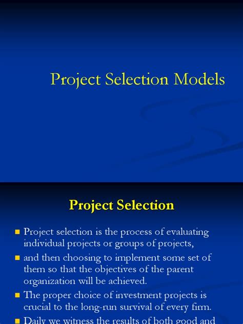 Evaluating Project Selection Models A Comprehensive Guide To Numeric